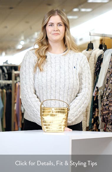 Madewell The Essential Micro Croc Embossed Metallic Leather Bucket Tote ...