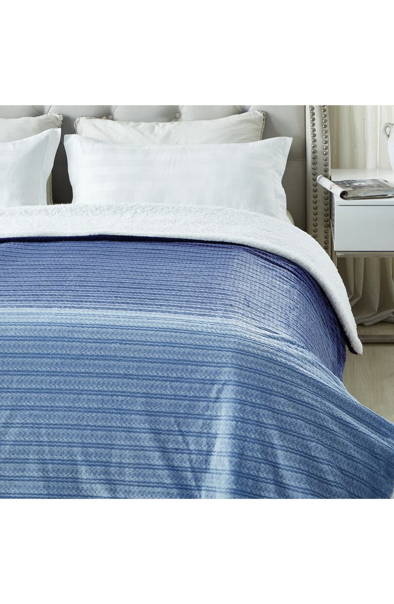 INSPIRED HOME Cozy Tyme Tanesha Flannel Reversible Jacquard Throw 60" x ...