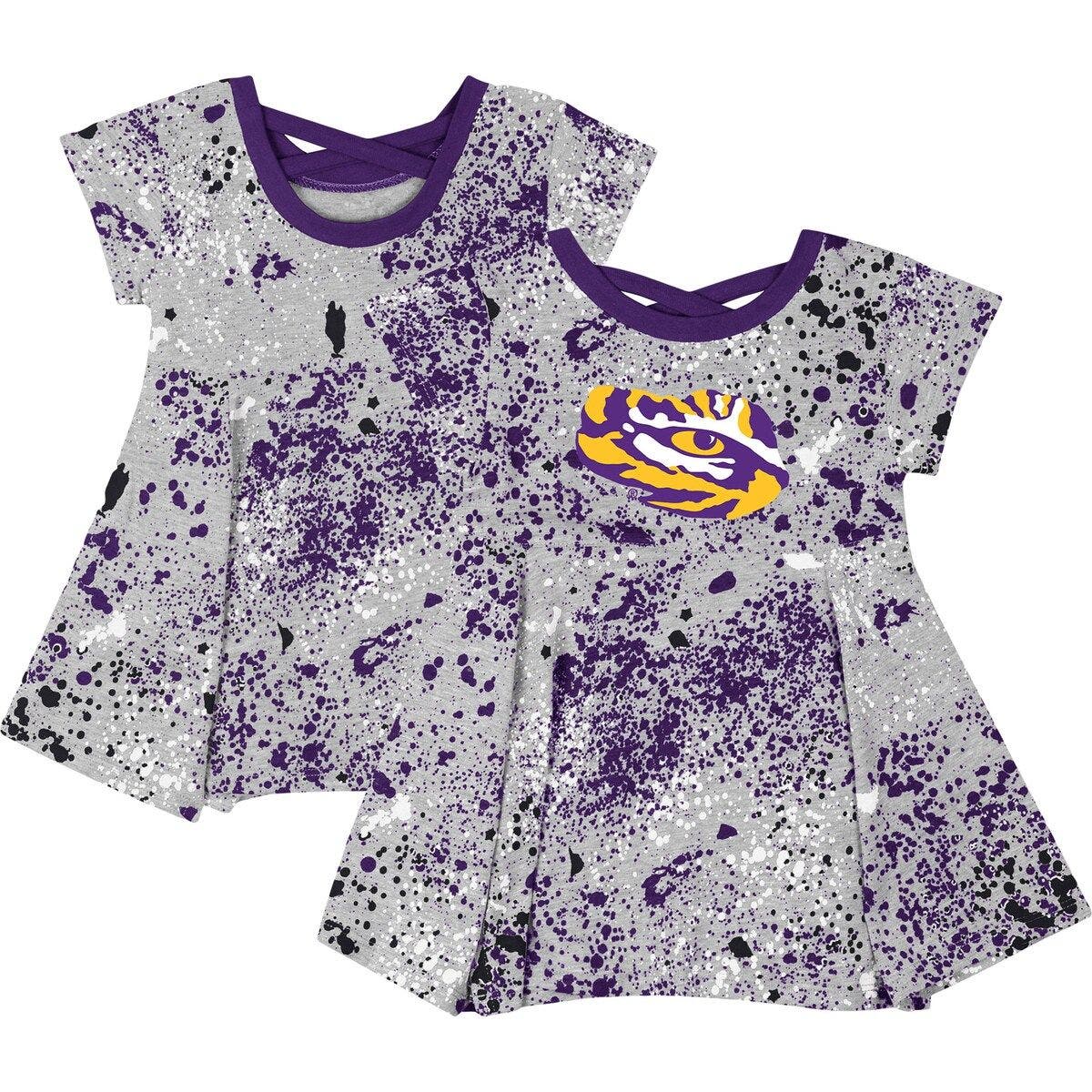 COLOSSEUM Girls Infant Colosseum Gray LSU Tigers Sweet Pea Dress ...