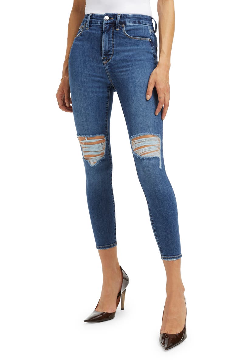 Good American Good Waist Organic Cotton Crop Jeans | Nordstromrack