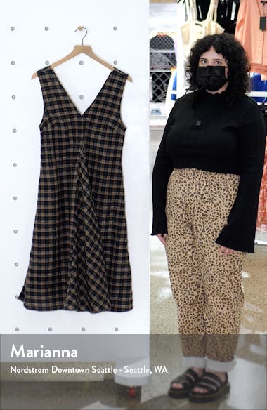 Ganni Check Seersucker A-Line Dress | Nordstromrack