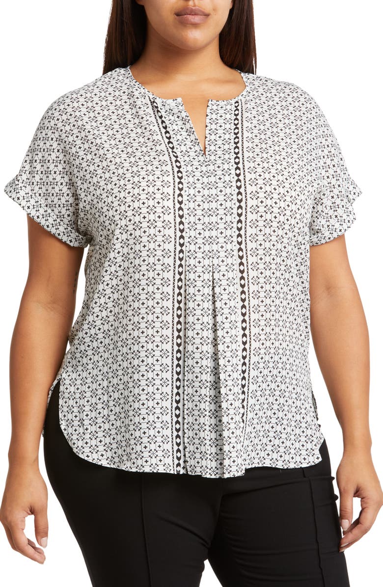 MAX STUDIO Short Sleeve Popover Blouse | Nordstromrack