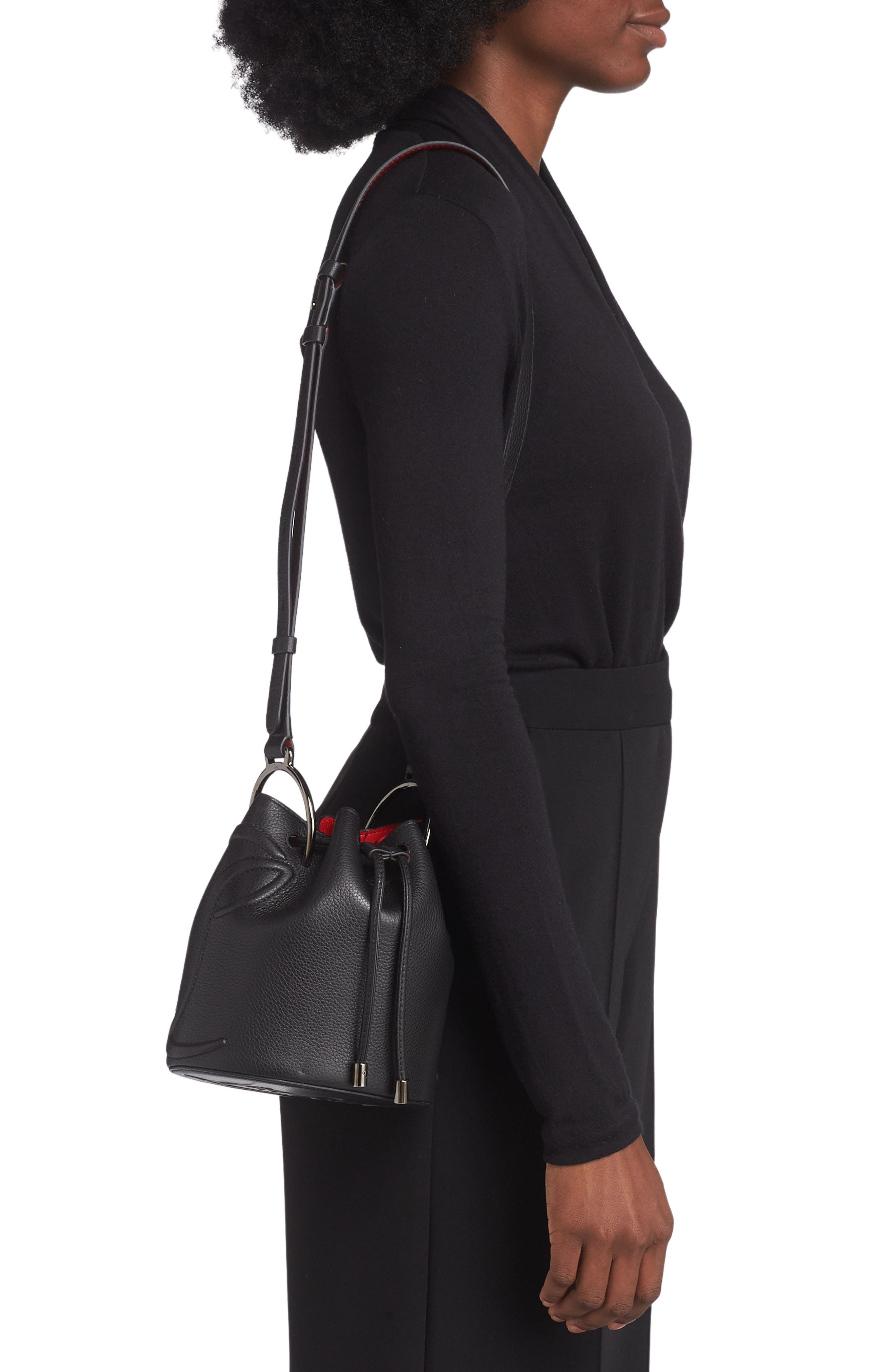 Christian Louboutin By My Side Grained Calfskin Leather Bucket Bag ...