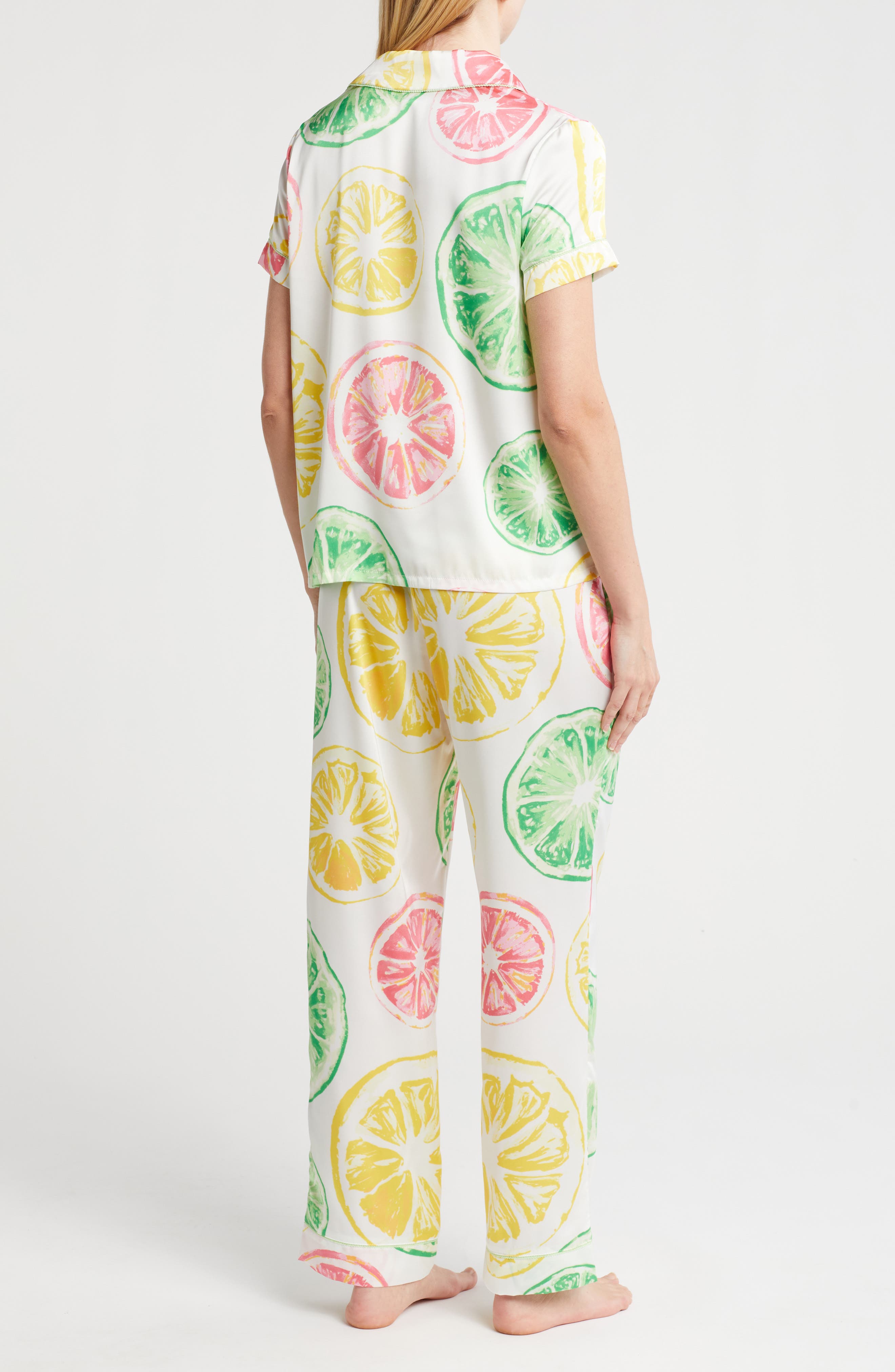 JACLYN Satin Short Sleeve Top & Pants Pajamas | Nordstromrack