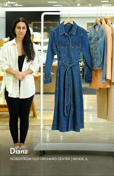 Wit & Wisdom Tie Waist Long Sleeve Denim Maxi Dress | Nordstrom