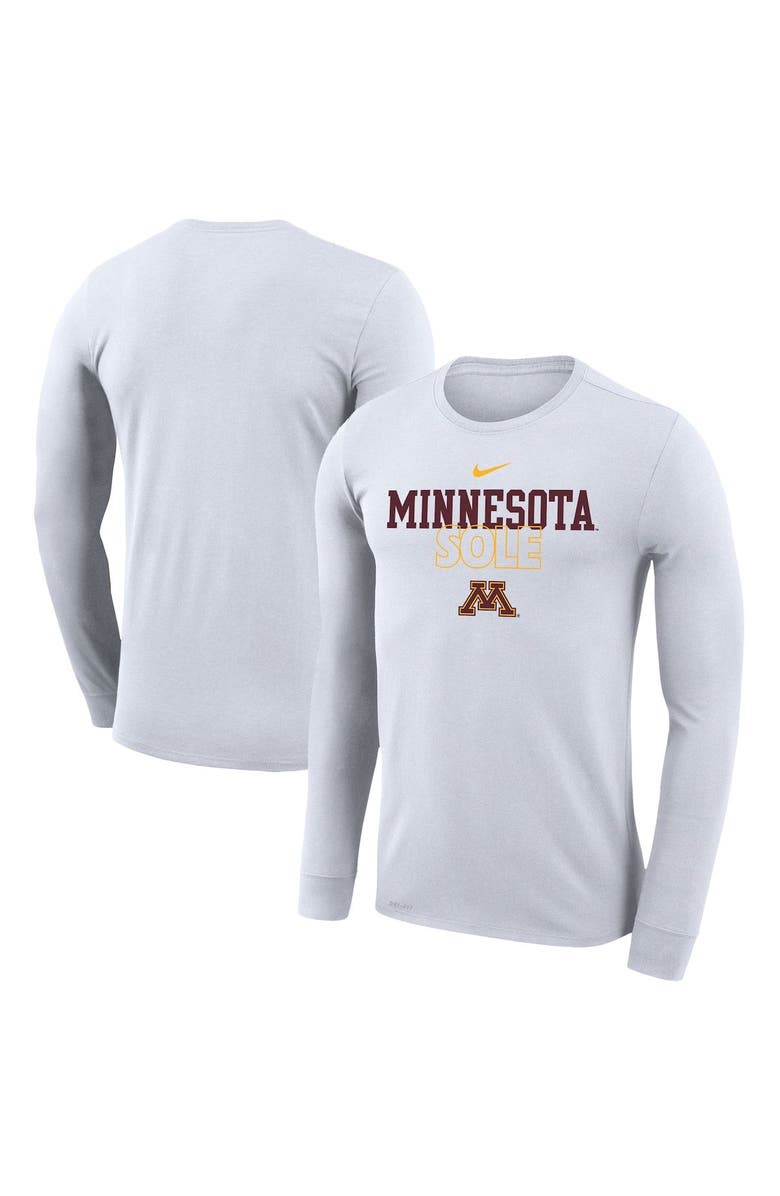 Nike White Minnesota Golden Gophers 2023 On Court Bench Long Sleeve T ...
