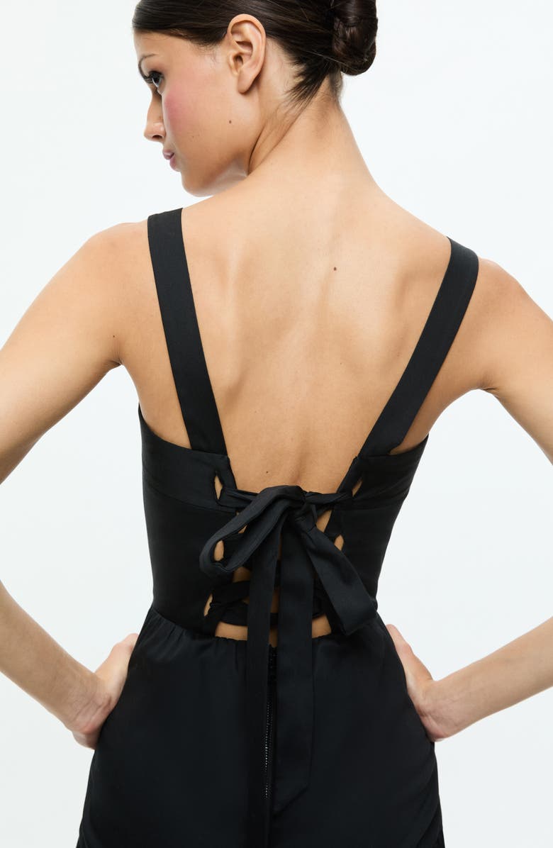 Alice + Olivia Saige Tiered Stretch Poplin Midi Dress | Nordstrom