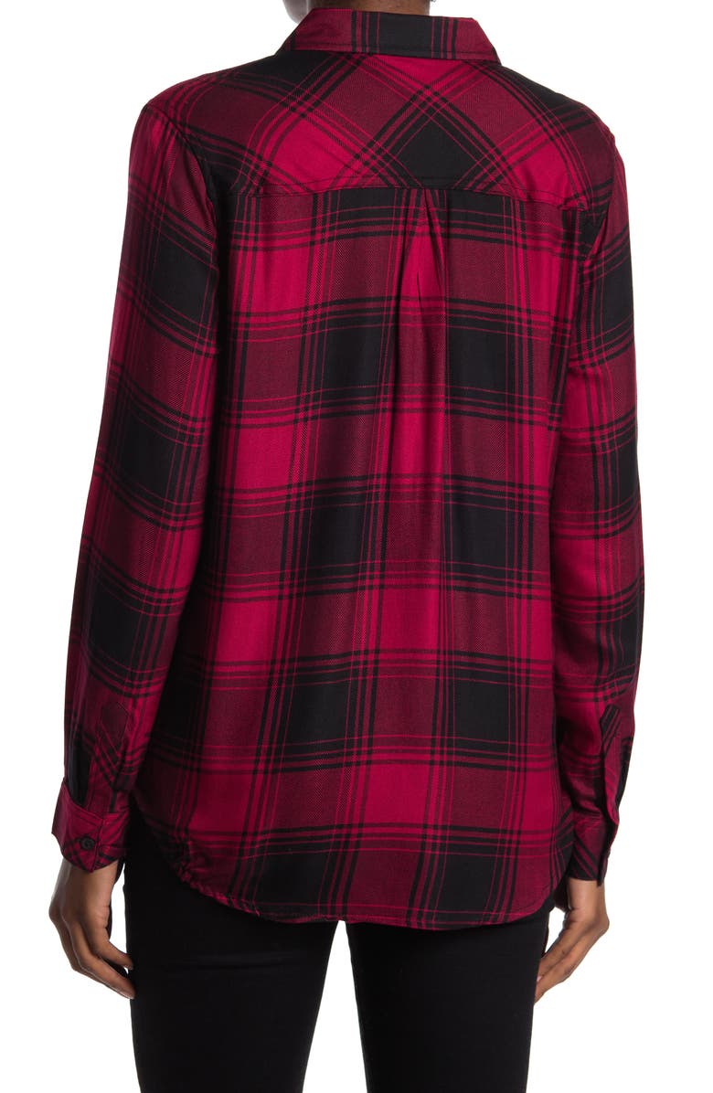 Workshop Plaid Button Front High/Low Tunic Shirt | Nordstromrack