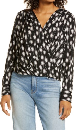 Halogen® Cross Front Satin Top | Nordstrom