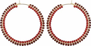 Panacea Red Crystal Hoop Earrings | Nordstromrack