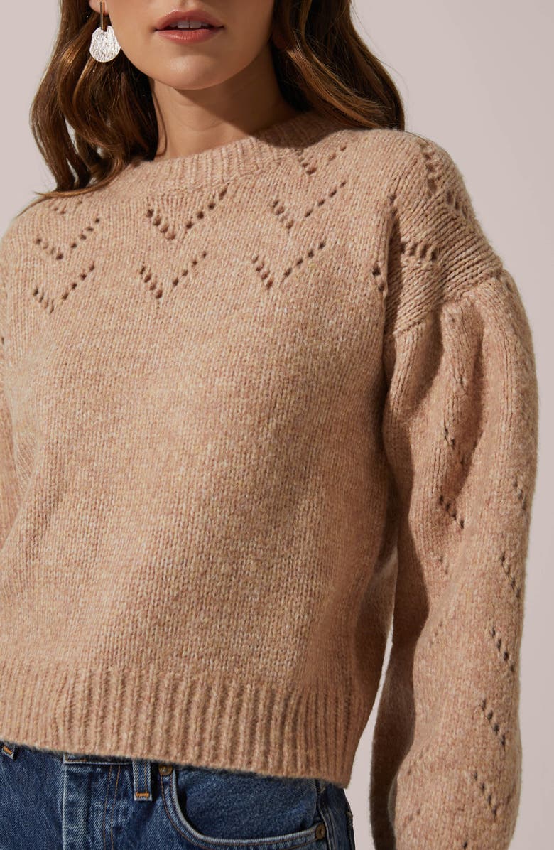 ASTR the Label Pointelle Puff Sleeve Sweater | Nordstromrack
