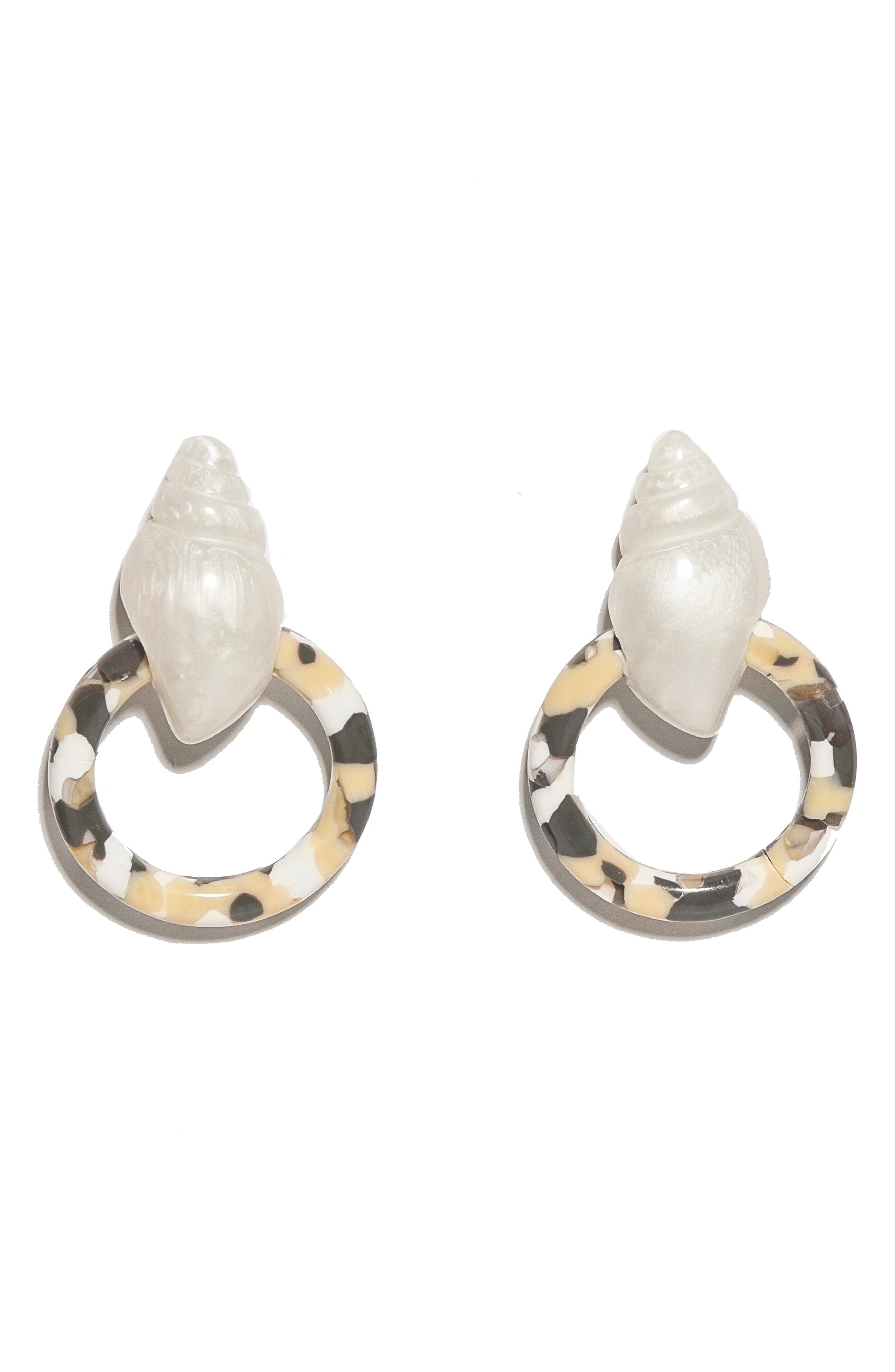 Lele Sadoughi Shell Button Frontal Hoop Earrings | Nordstromrack