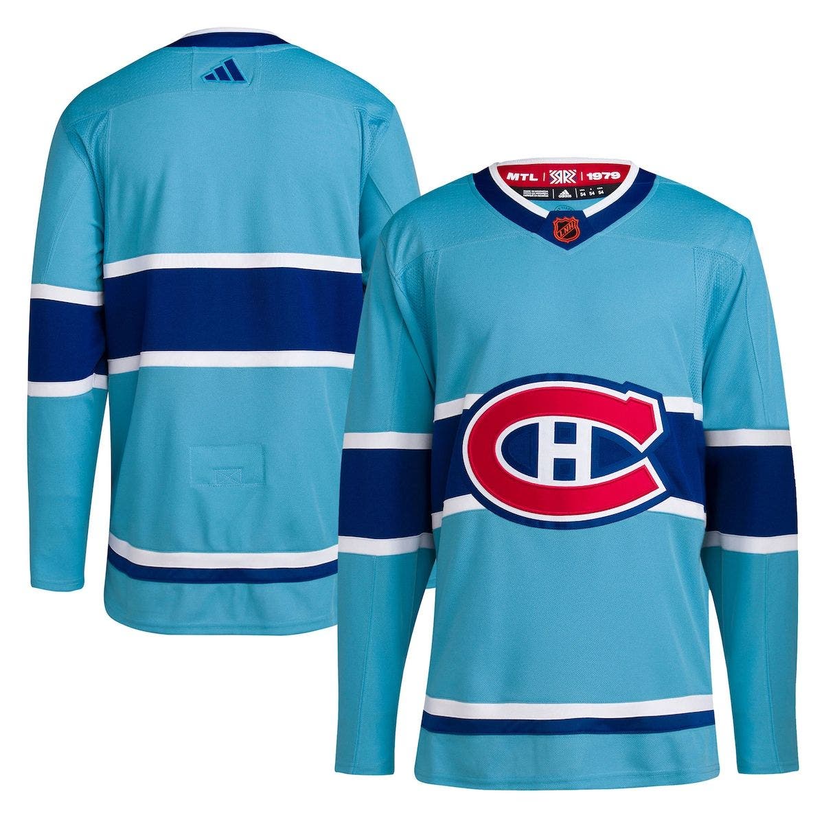 adidas Men's adidas Light Blue Montreal Canadiens Reverse Retro 2.0 ...