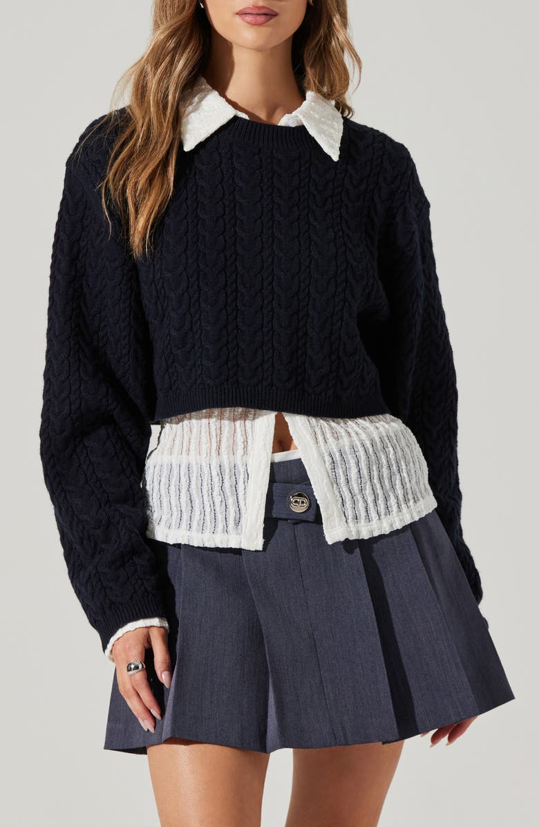 ASTR the Label Jorah Cable Stitch Sweater | Nordstromrack
