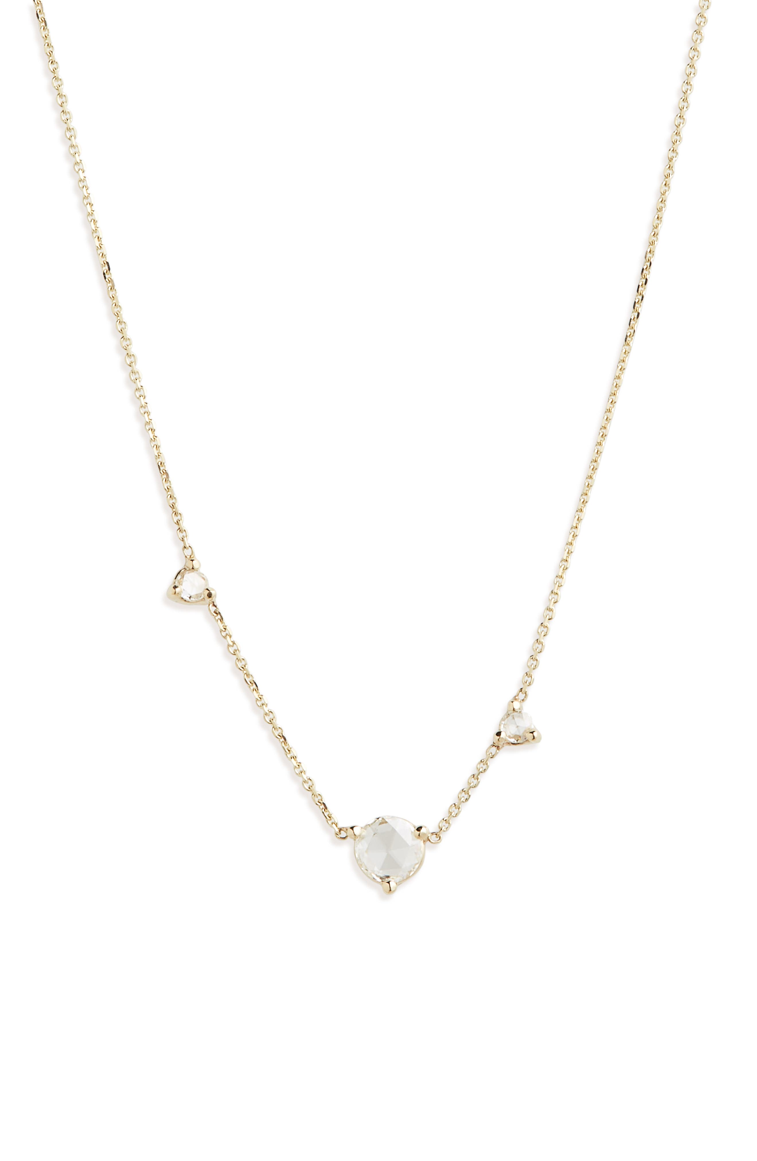 Wwake Counting Collection Three-Step Rose Cut Diamond Necklace | Nordstrom