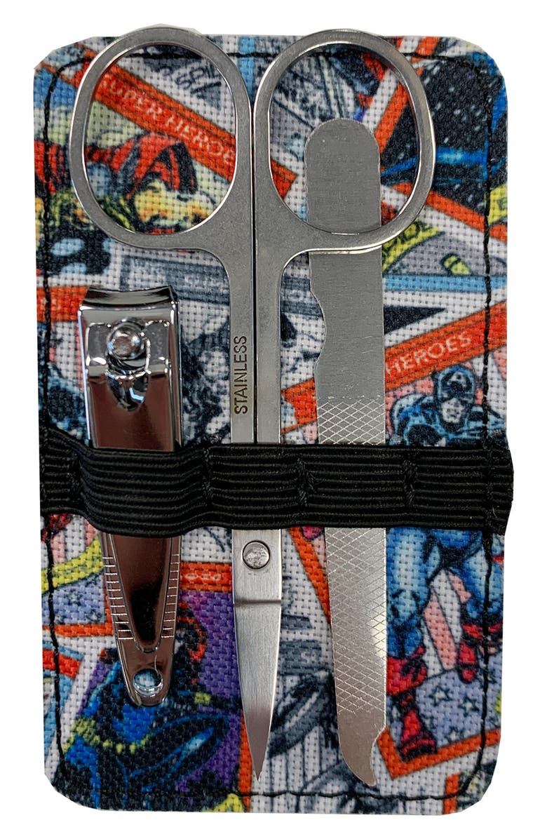 Marvel Marvel Superhero Trading Cards Print Grooming Bag | Nordstromrack