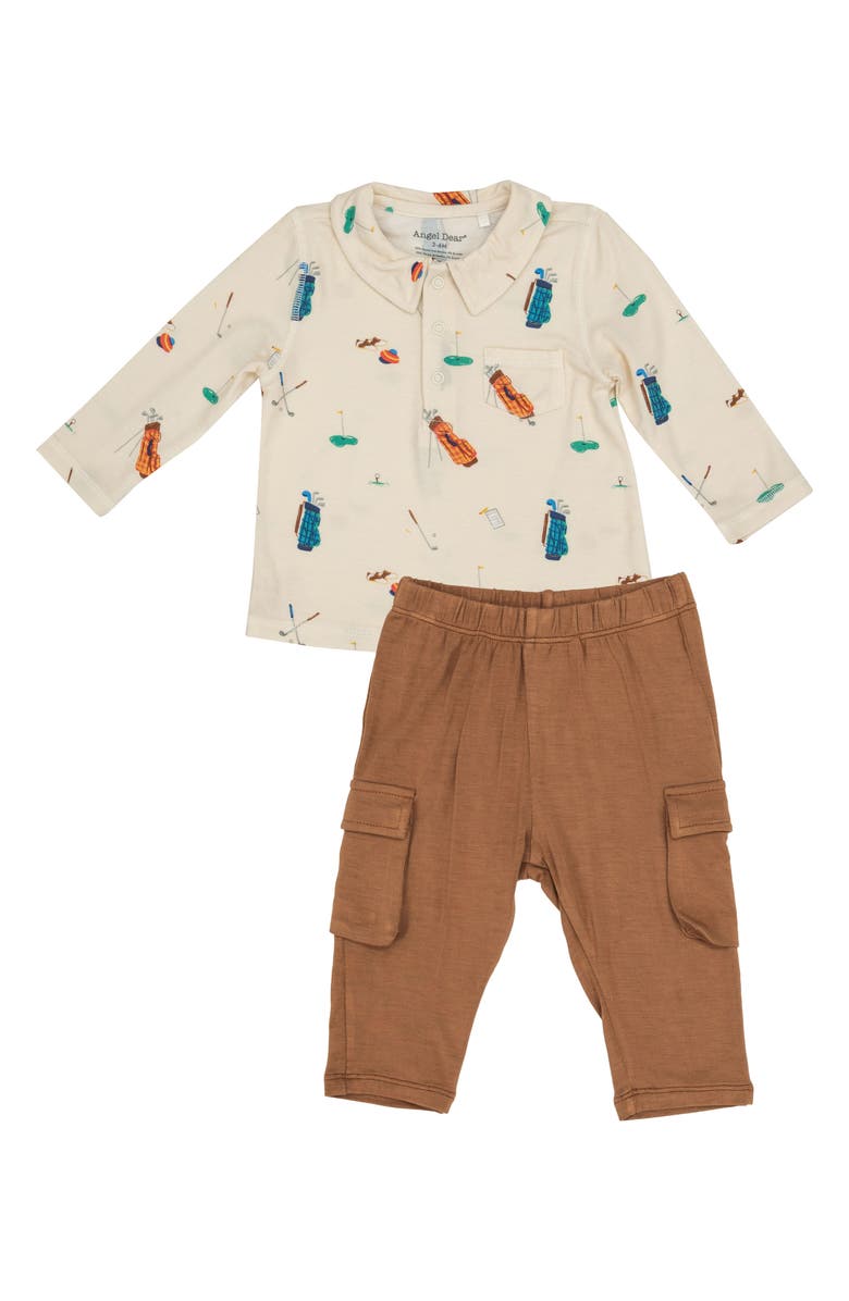 Angel Dear Golf Print Polo Shirt & Cargo Pants Set | Nordstrom
