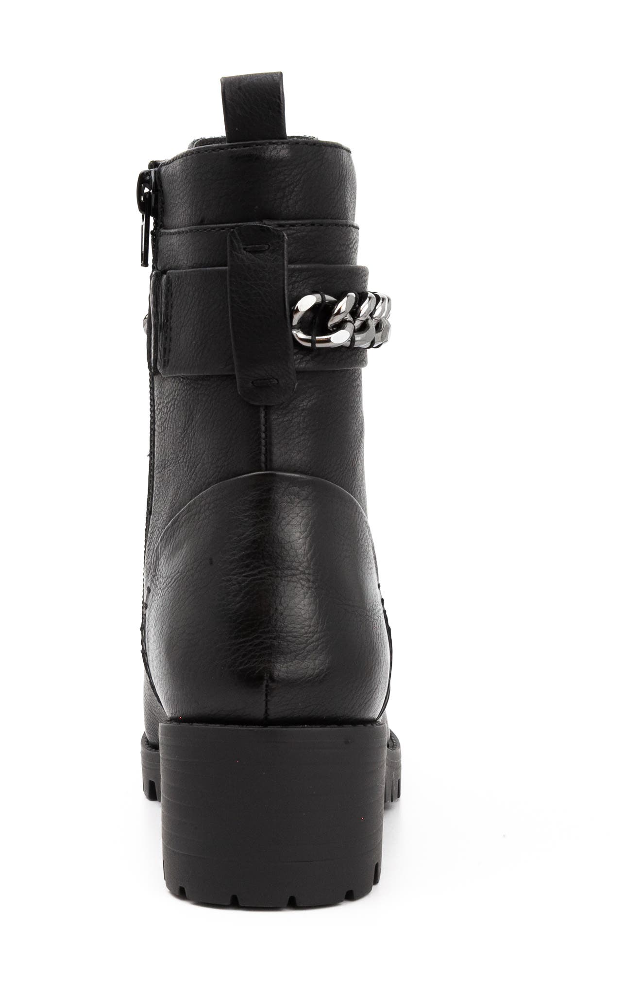 Sugar Chain Lug Sole Faux Leather Combat Boot | Nordstromrack