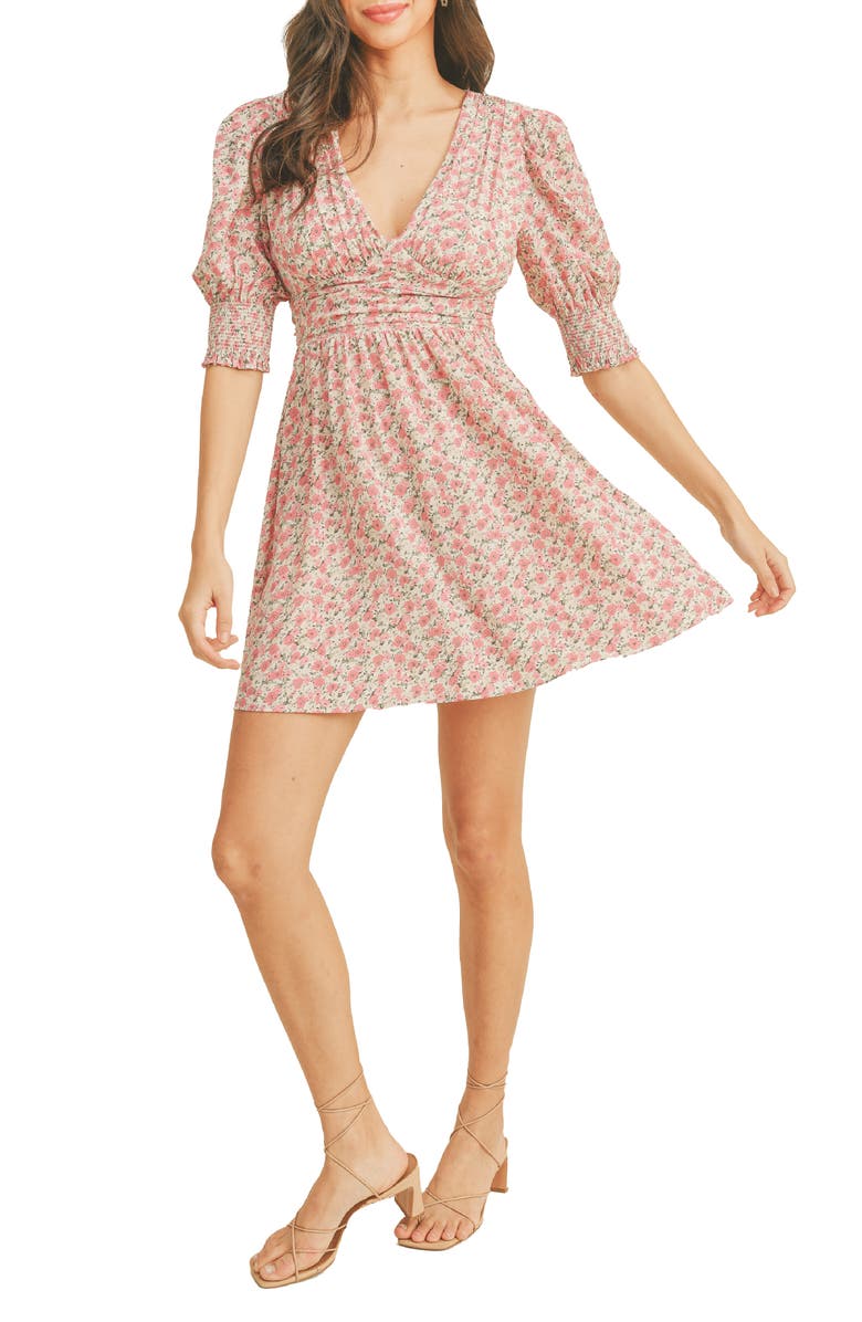 Lush Floral Print Puff Sleeve Dress | Nordstromrack