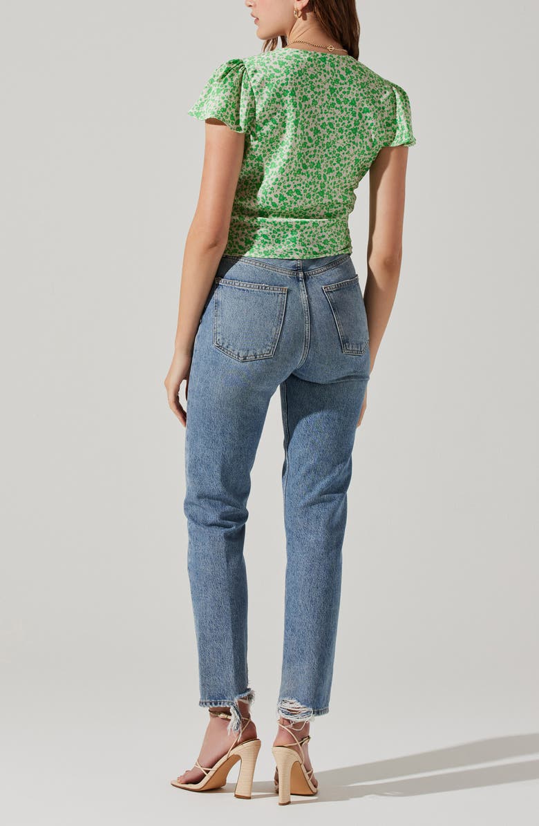 ASTR the Label Floral Flutter Sleeve Blouse | Nordstromrack