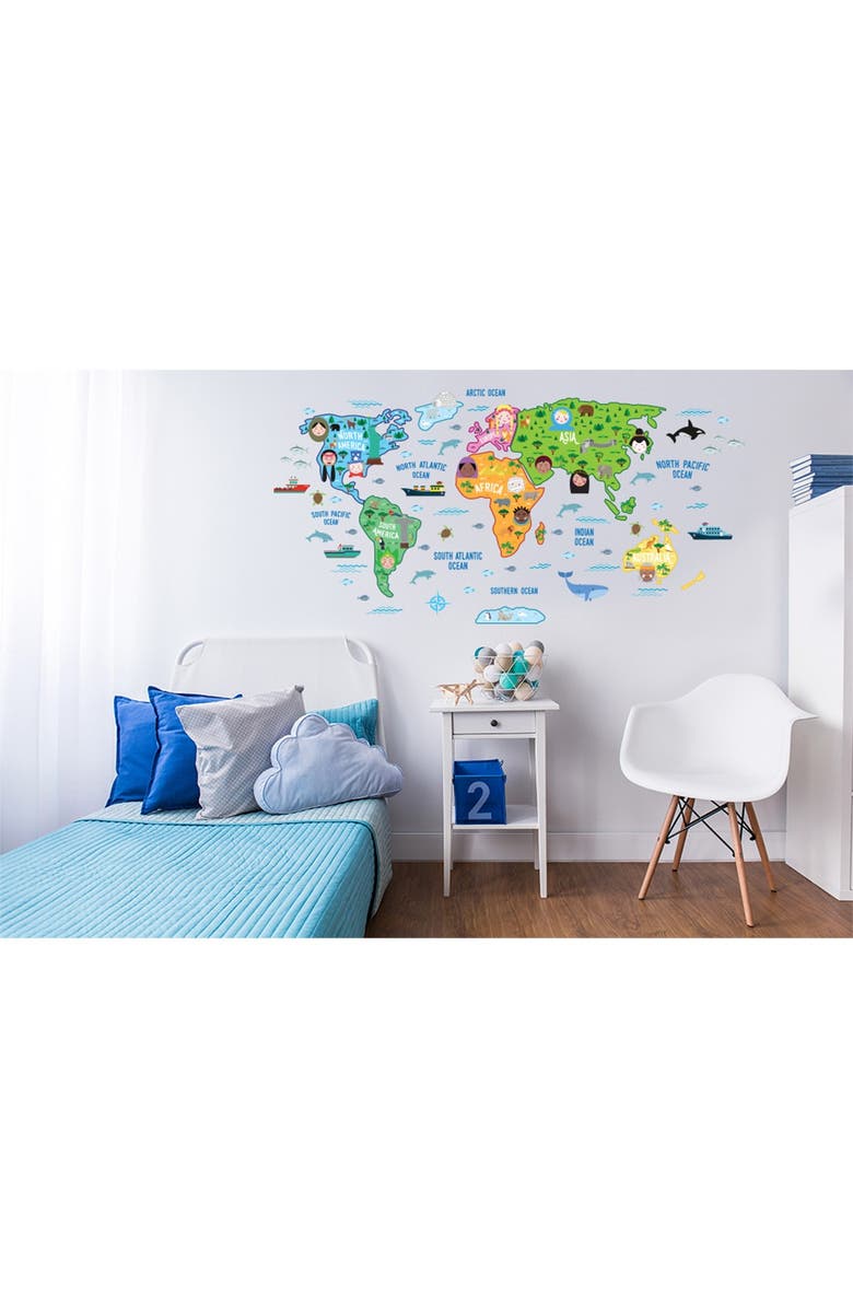 WALPLUS Colorful Nursery World Map Decal | Nordstromrack