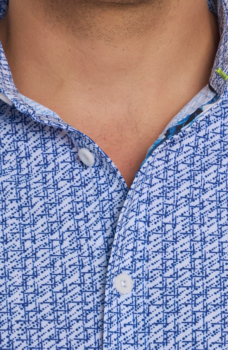 Robert Graham Feldman Geo Print Stretch Knit Button-Up Shirt | Nordstrom