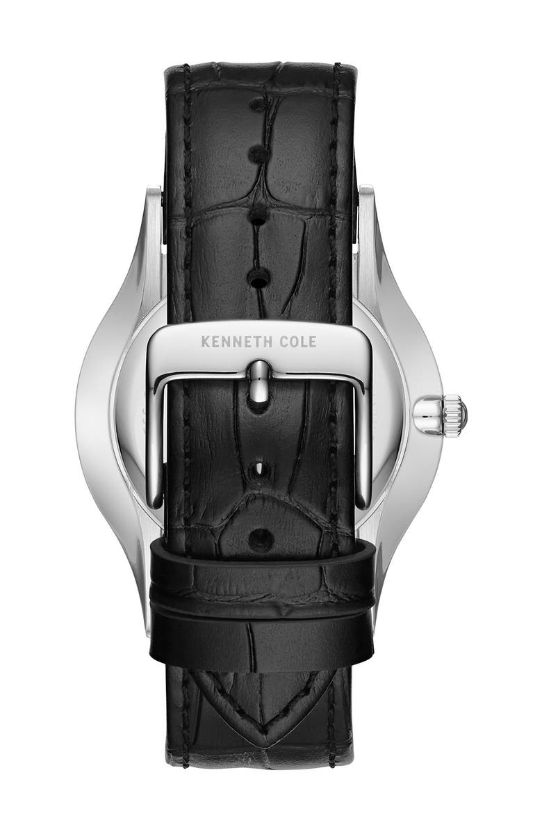 Kenneth Cole New York Men's Croc Embossed Leather Strap Watch, 42mm ...