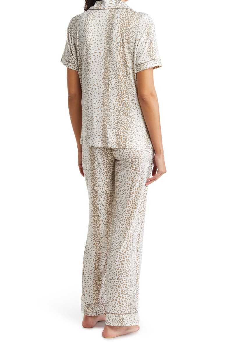 Nicole Miller Notch Collar Short Sleeve Leopard Top & Pants | Nordstromrack