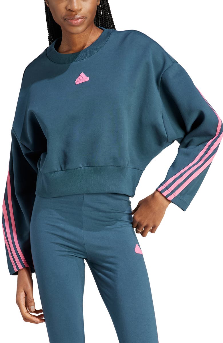 adidas Future Icons Oversize 3-Stripes Crewneck Sweatshirt | Nordstromrack