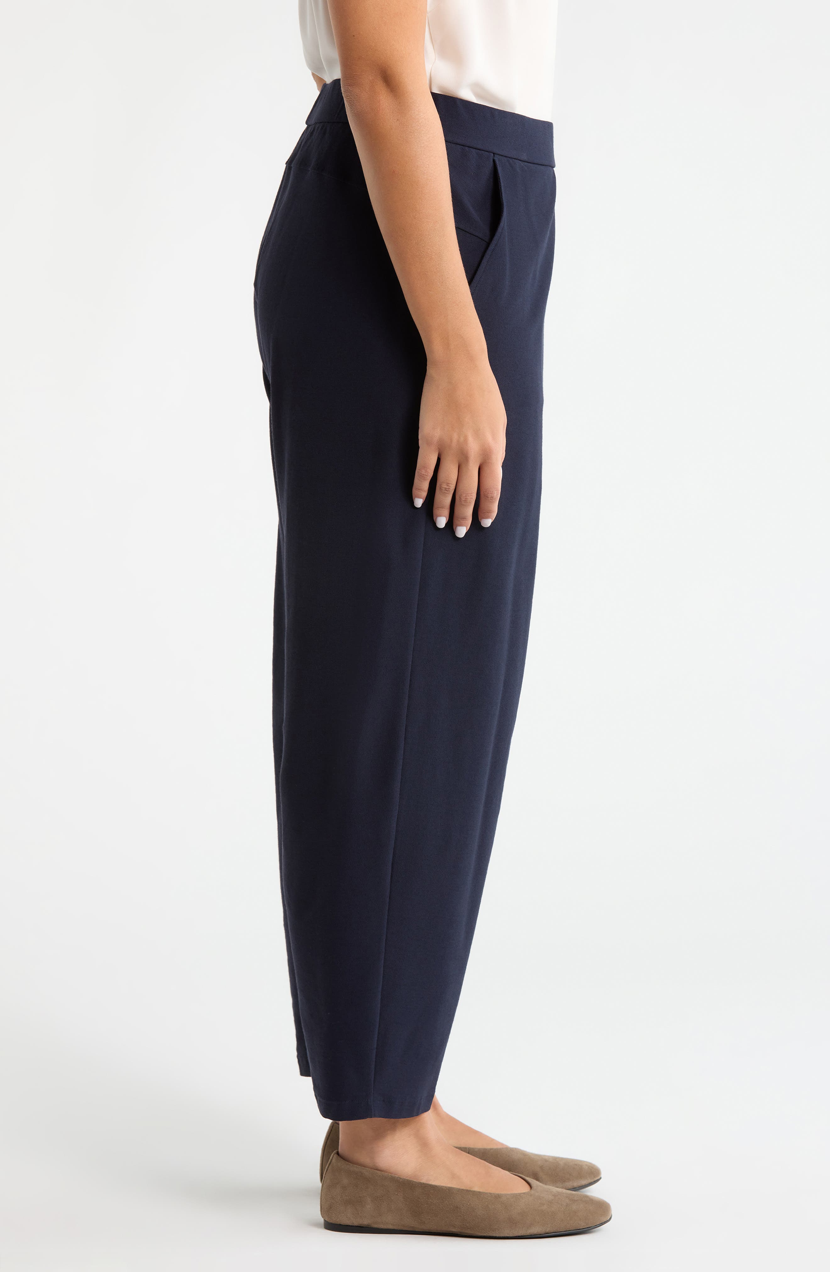 Eileen Fisher High Waist Ankle Barrel Leg Pants | Nordstrom