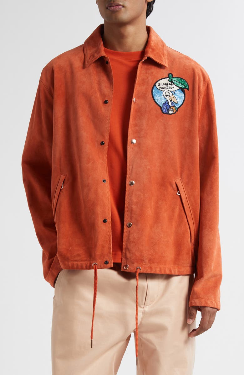 Moncler x Gilga Farm by Donald Glover Suede Coach's Jacket | Nordstrom