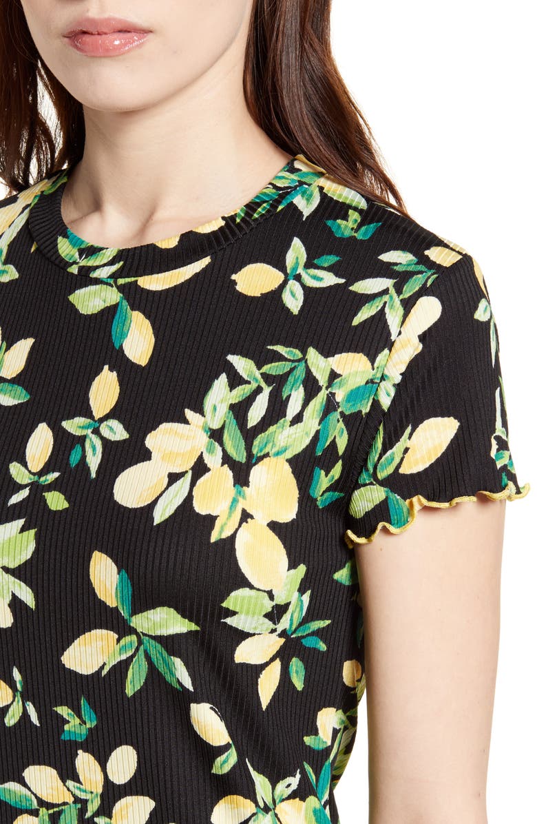 Good Luck Gem Lemon Print Lettuce Edge Minidress | Nordstrom