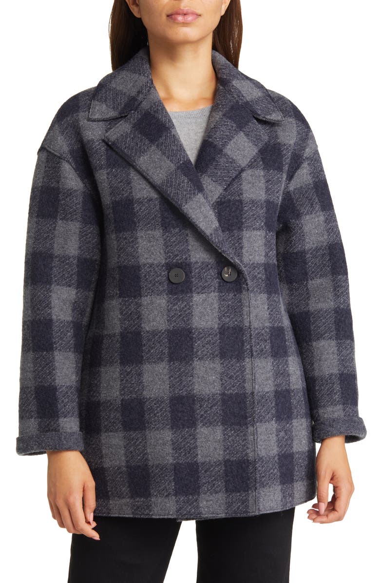 Harris Wharf London Plaid Virgin Wool Coat | Nordstromrack