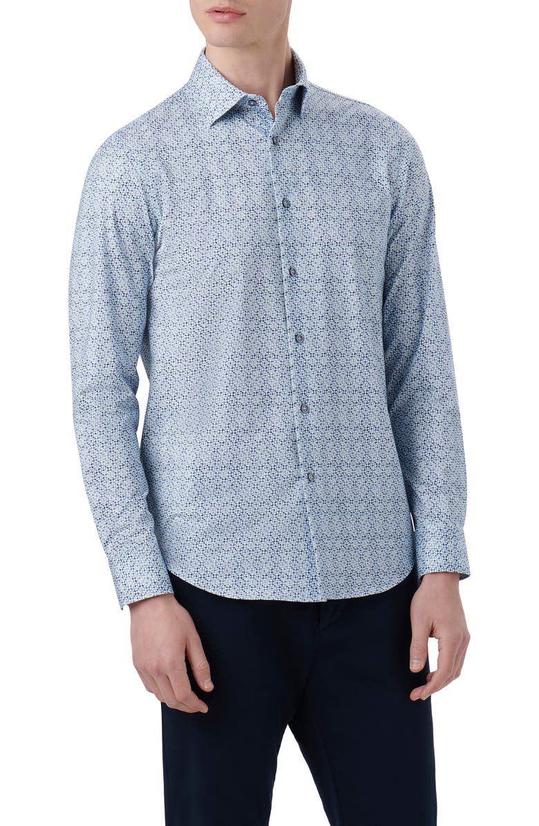 Bugatchi James OoohCotton® Geometric Print Button-Up Shirt | Nordstromrack
