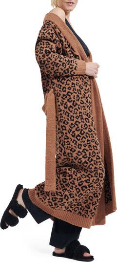 UGG® Lenny Leopard Print Plush Jacquard Robe | Nordstrom