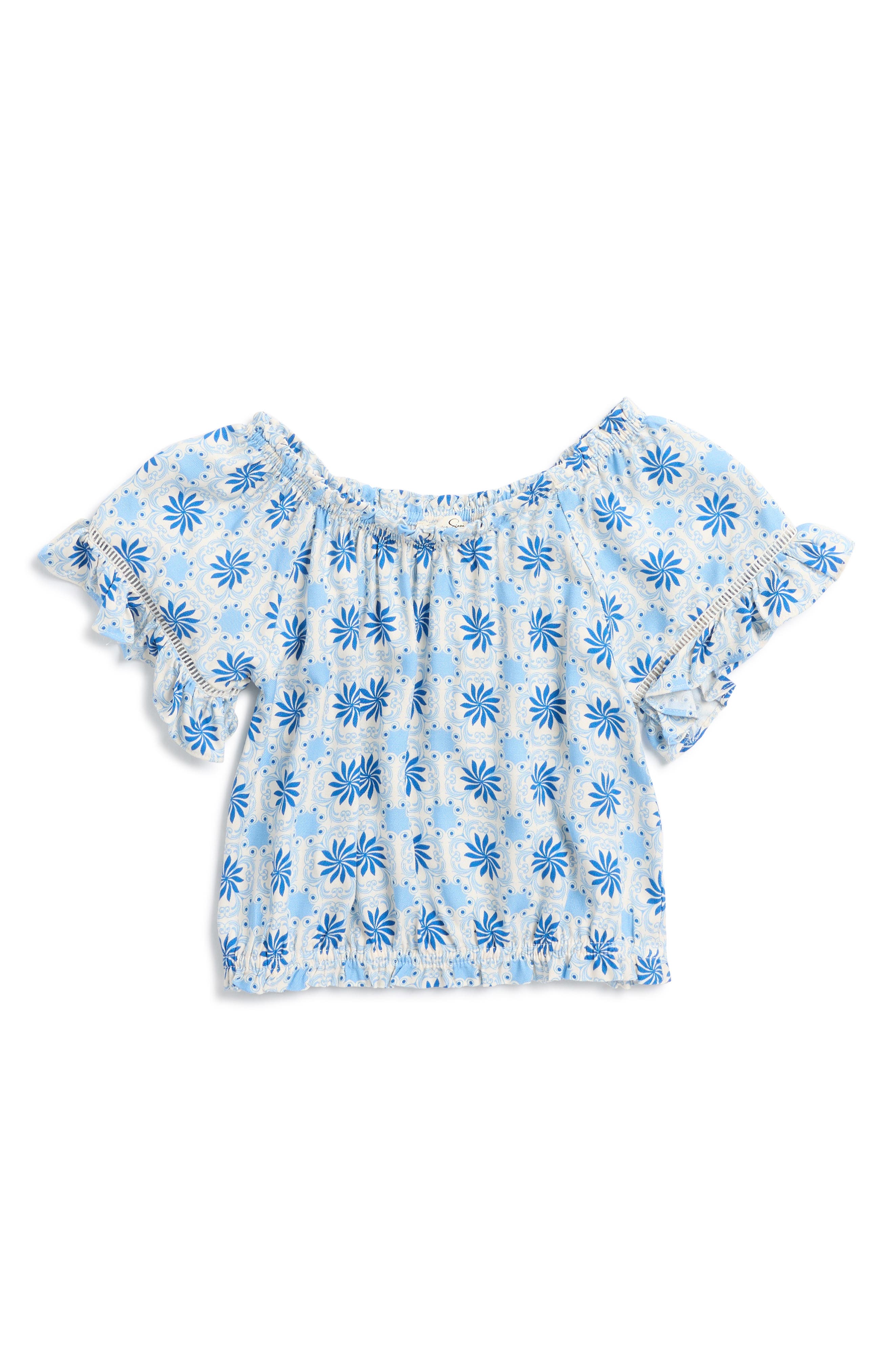 Jessica Simpson Kids' Floral Ruffle Sleeve Top | Nordstromrack