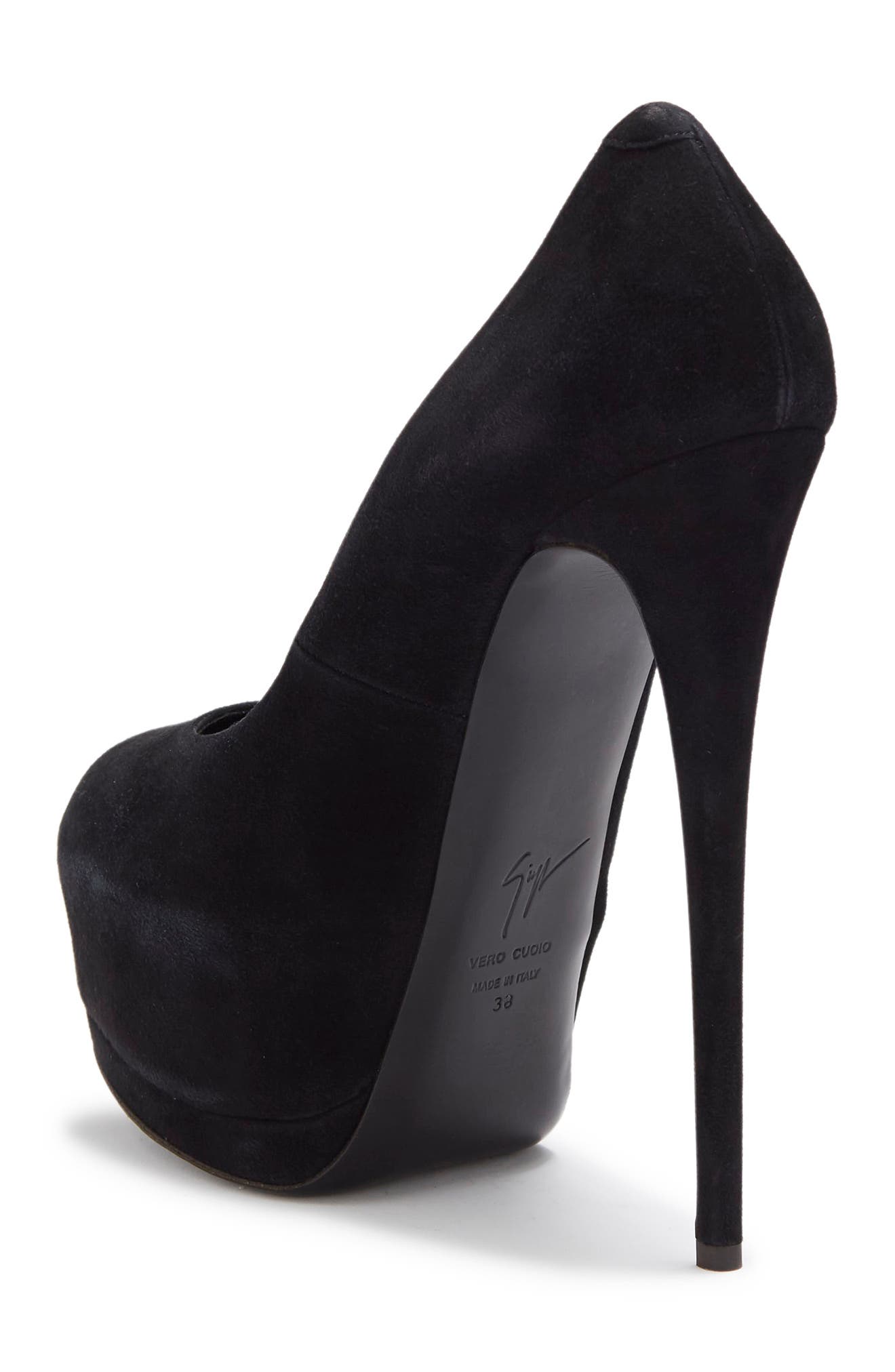Giuseppe Zanotti Lightning Bolt Peep Toe Stiletto Pump (Women ...