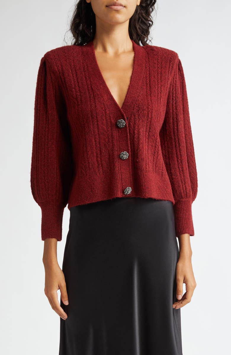 L'AGENCE Talullah Jeweled Button Cardigan | Nordstromrack