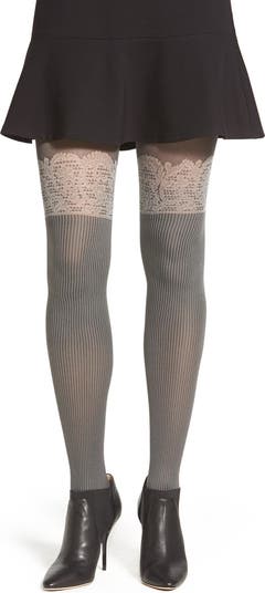 DKNY Pinstripe Faux Over the Knee Tights | Nordstrom
