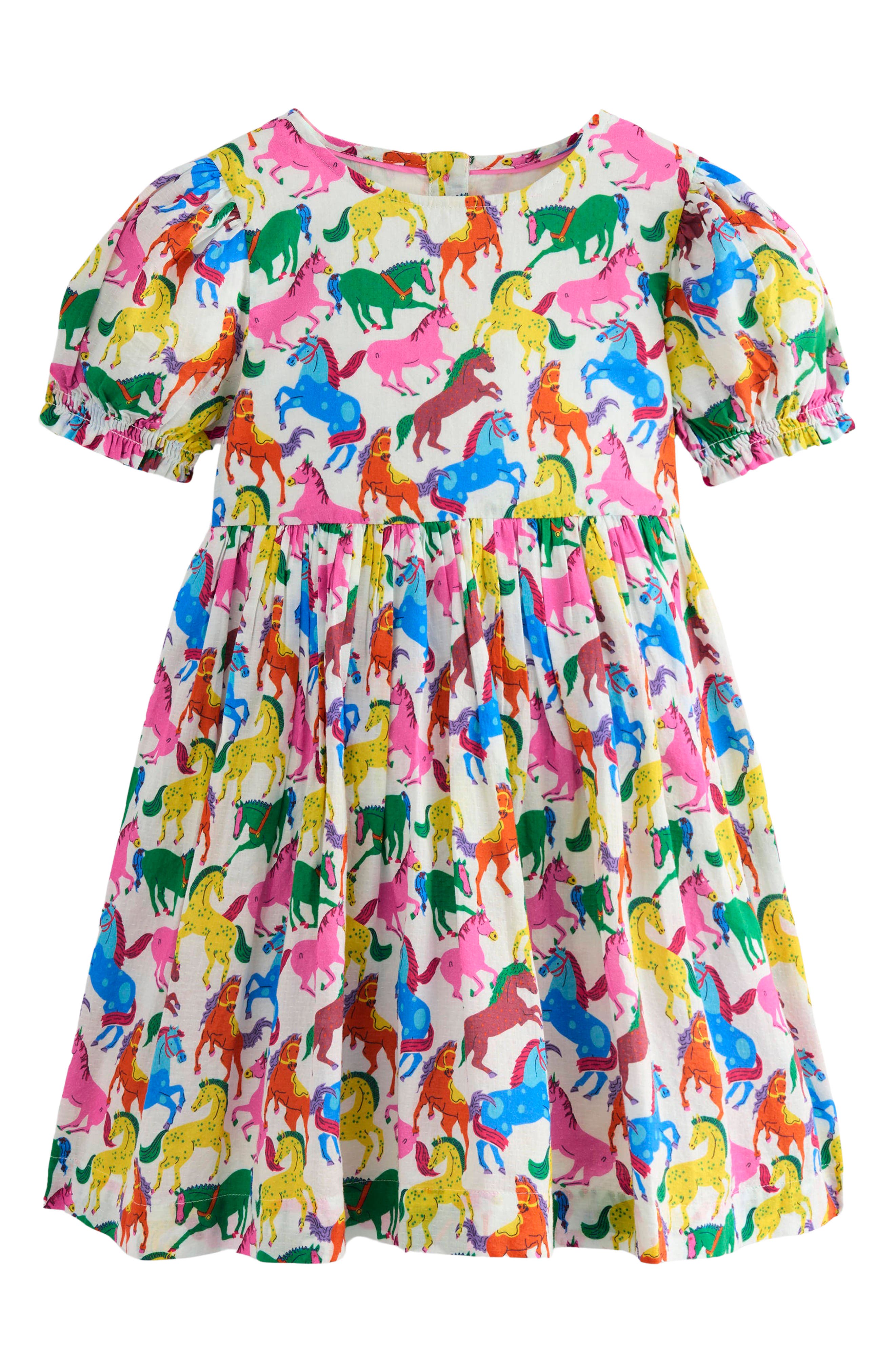 Mini Boden Kids' Madeline Horse Print Dress | Nordstromrack
