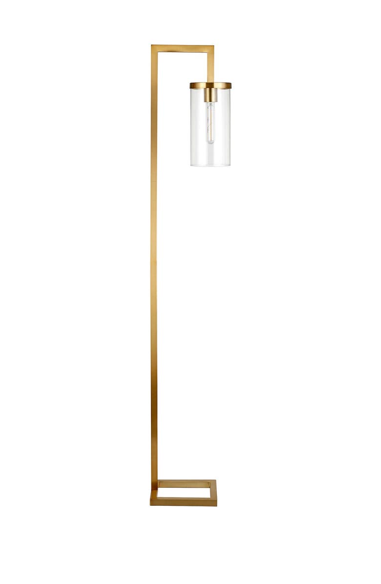 ADDISON AND LANE Malva Brass & Clear Glass Finished Floor Lamp ...
