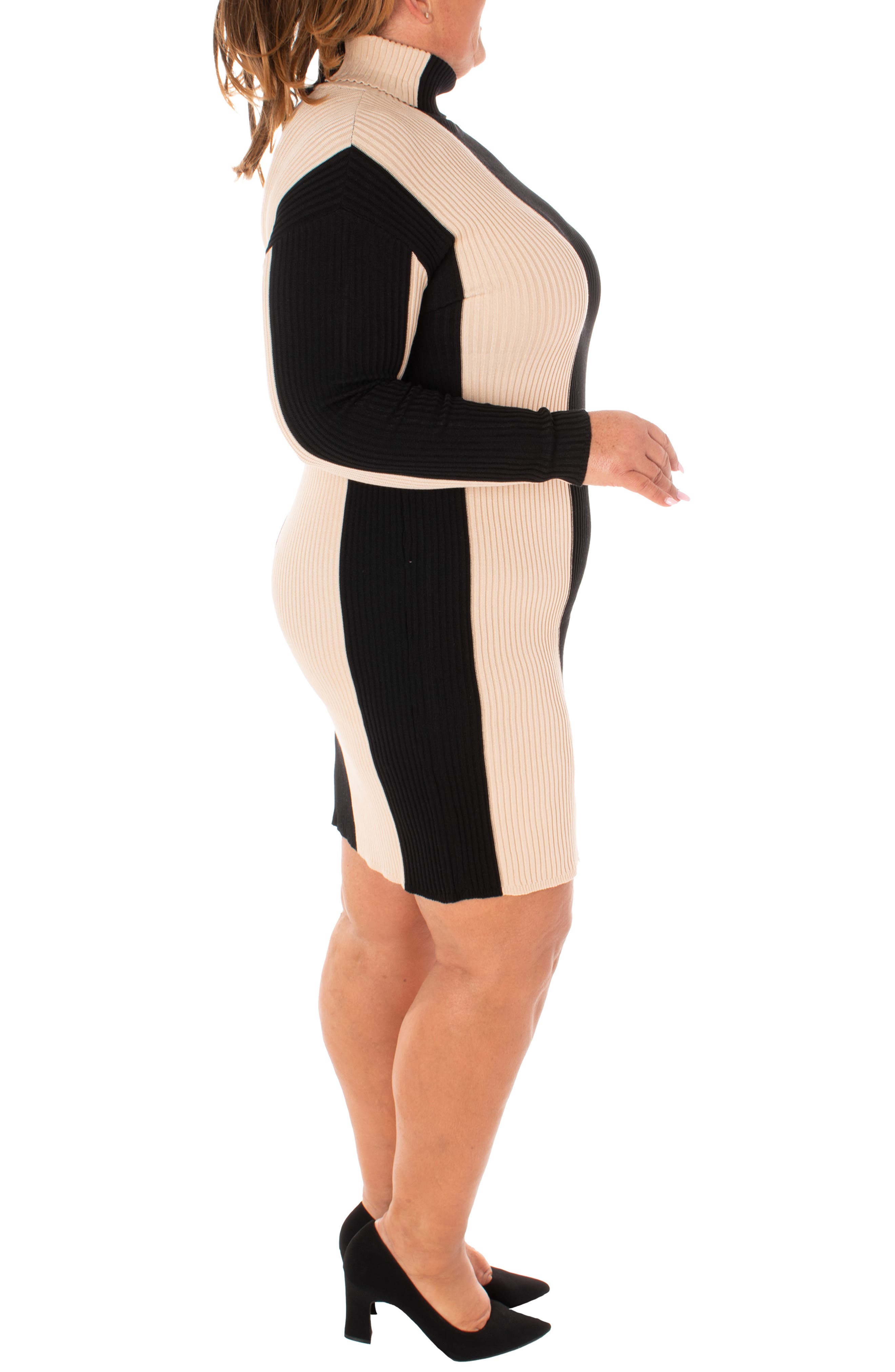 Taylor Dresses Colorblock Long Sleeve Sweater Dress (Women) | Nordstromrack