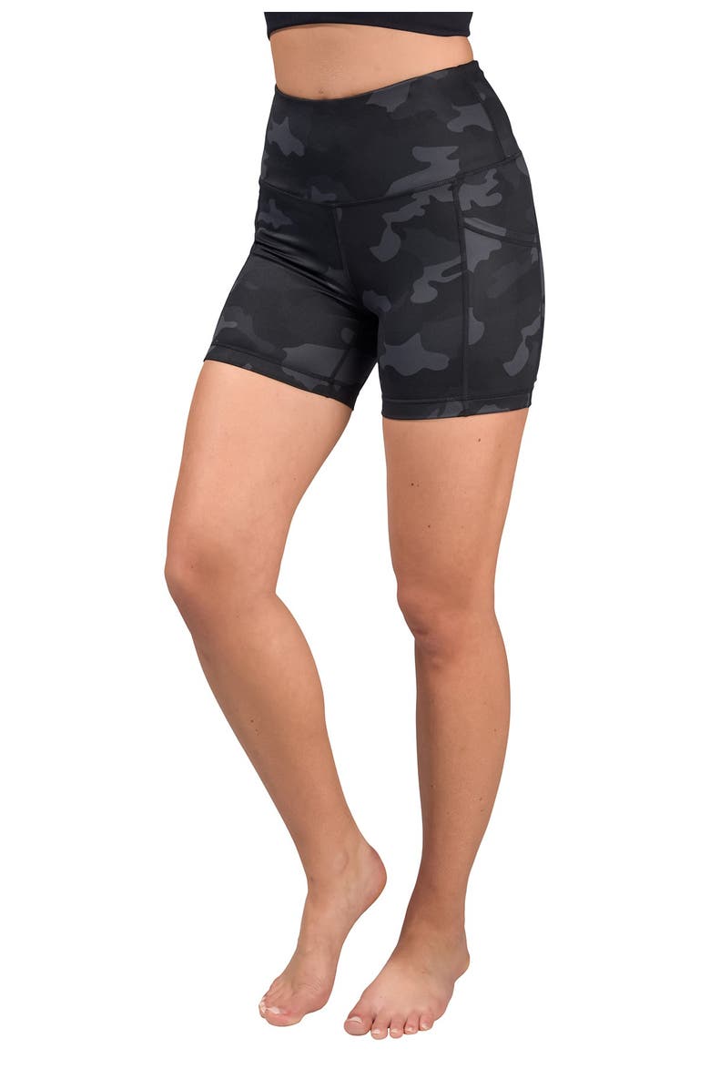90 DEGREE BY REFLEX Lux Camo High Waisted Pocket Biker Shorts ...