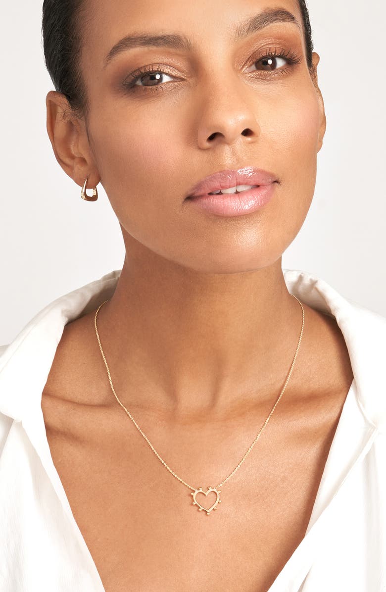 HAWLEY ST Open Beaded Heart Pendant Necklace | Nordstromrack