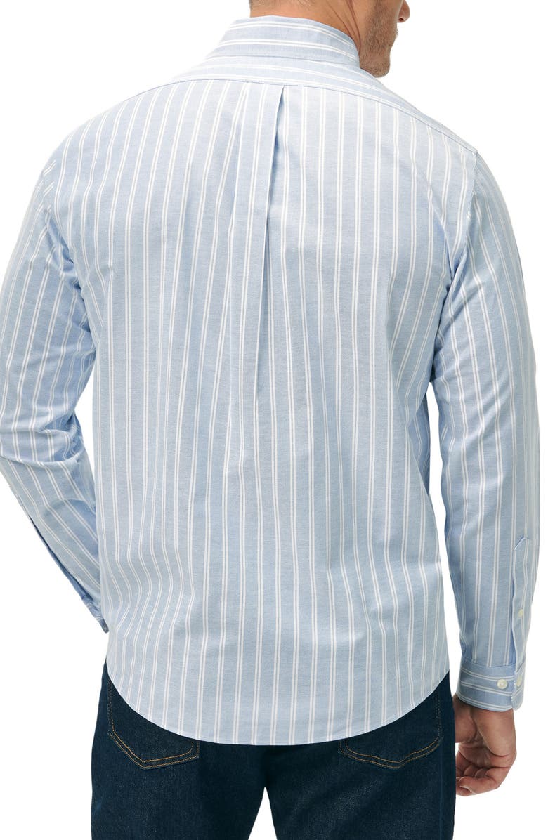 Brooks Brothers Regular Fit Stripe Oxford Non Iron Stretch Cotton ...