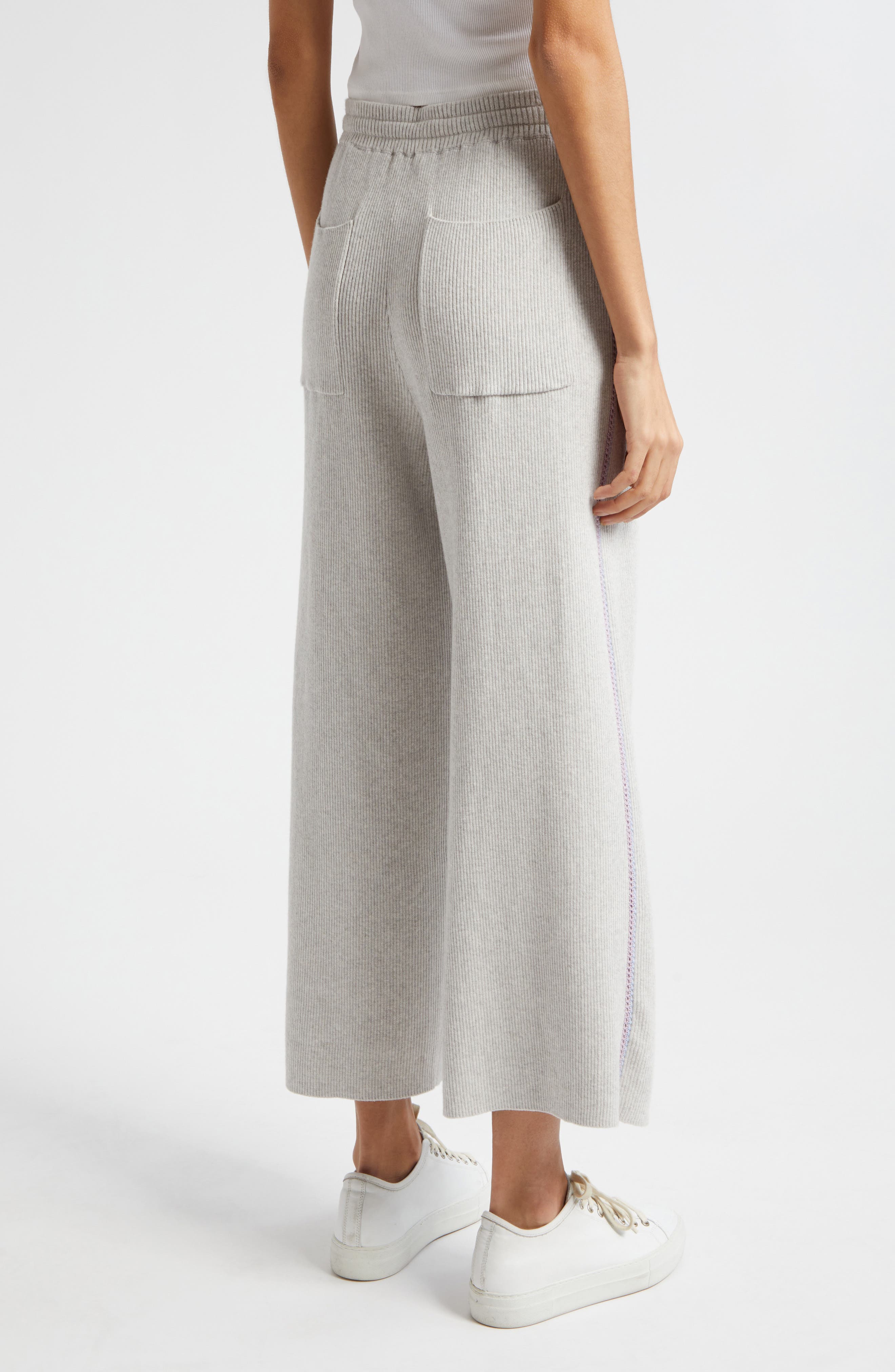 ATM Anthony Thomas Melillo Cotton & Cashmere Rib Wide Leg Pants | Nordstrom