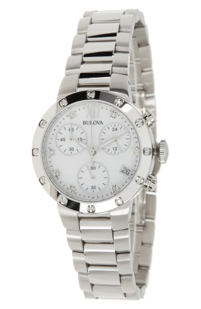 BULOVA Women's Diamond Accented Bracelet Watch, 30mm | Nordstromrack