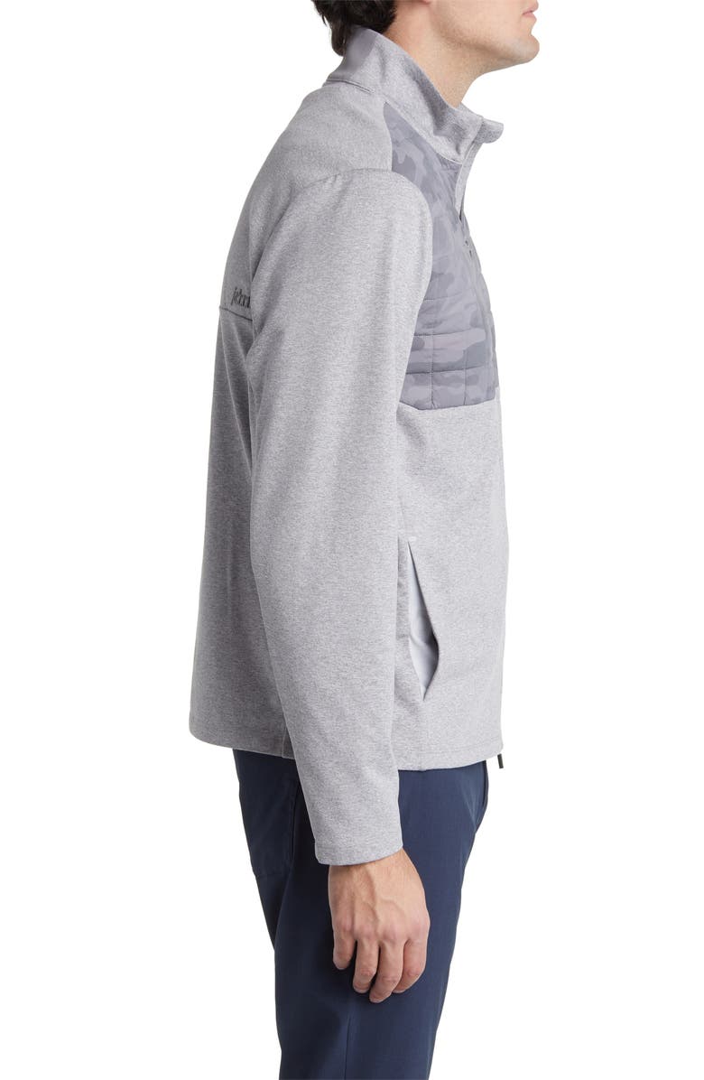 johnnie-O Godwin Mixed Media Quilted Knit Zip Jacket | Nordstrom