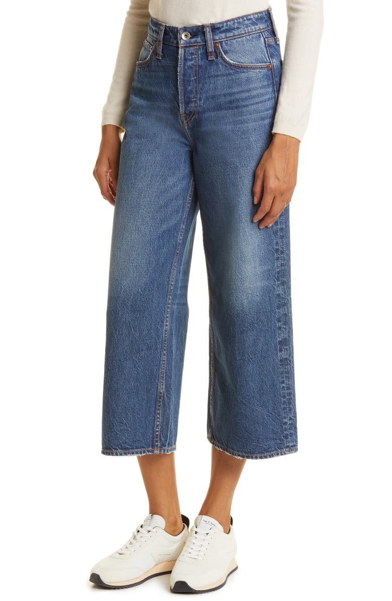 rag & bone Maya High Waist Wide Leg Ankle Jeans | Nordstromrack