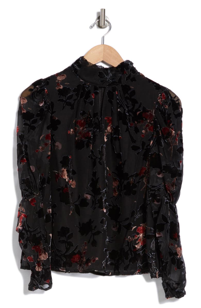 French Connection Guthern Floral Burout Puff Sleeve Top | Nordstromrack